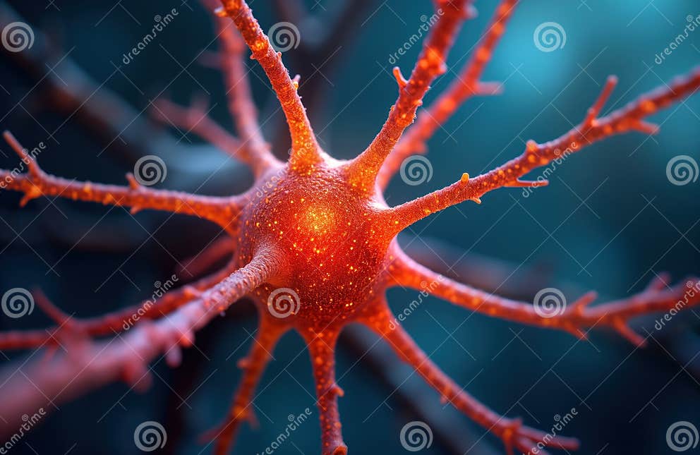 Vibrant Neuron Cell Detailed Anatomy Image. Nerve Cell Dendrites ... Vibrant Neuron Cell Detailed Anatomy Image. Nerve Cell Dendrites ...