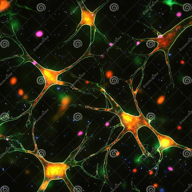 Vibrant Neurons Interconnected in a Striking Abstract Representation of Neural Activity ...