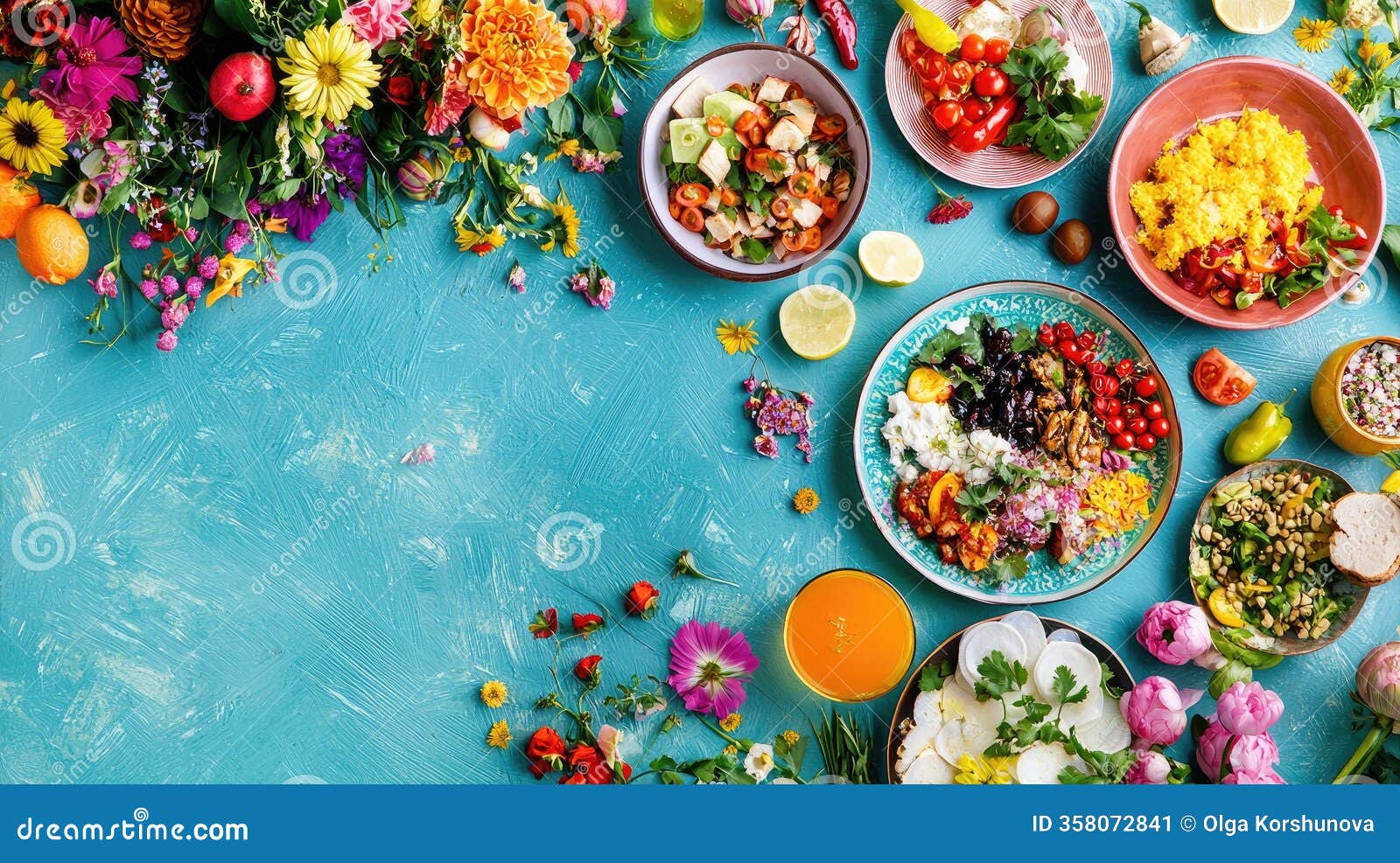 Vibrant Nowruz Celebration with Traditional Haft-Seen Table Stock Image ...