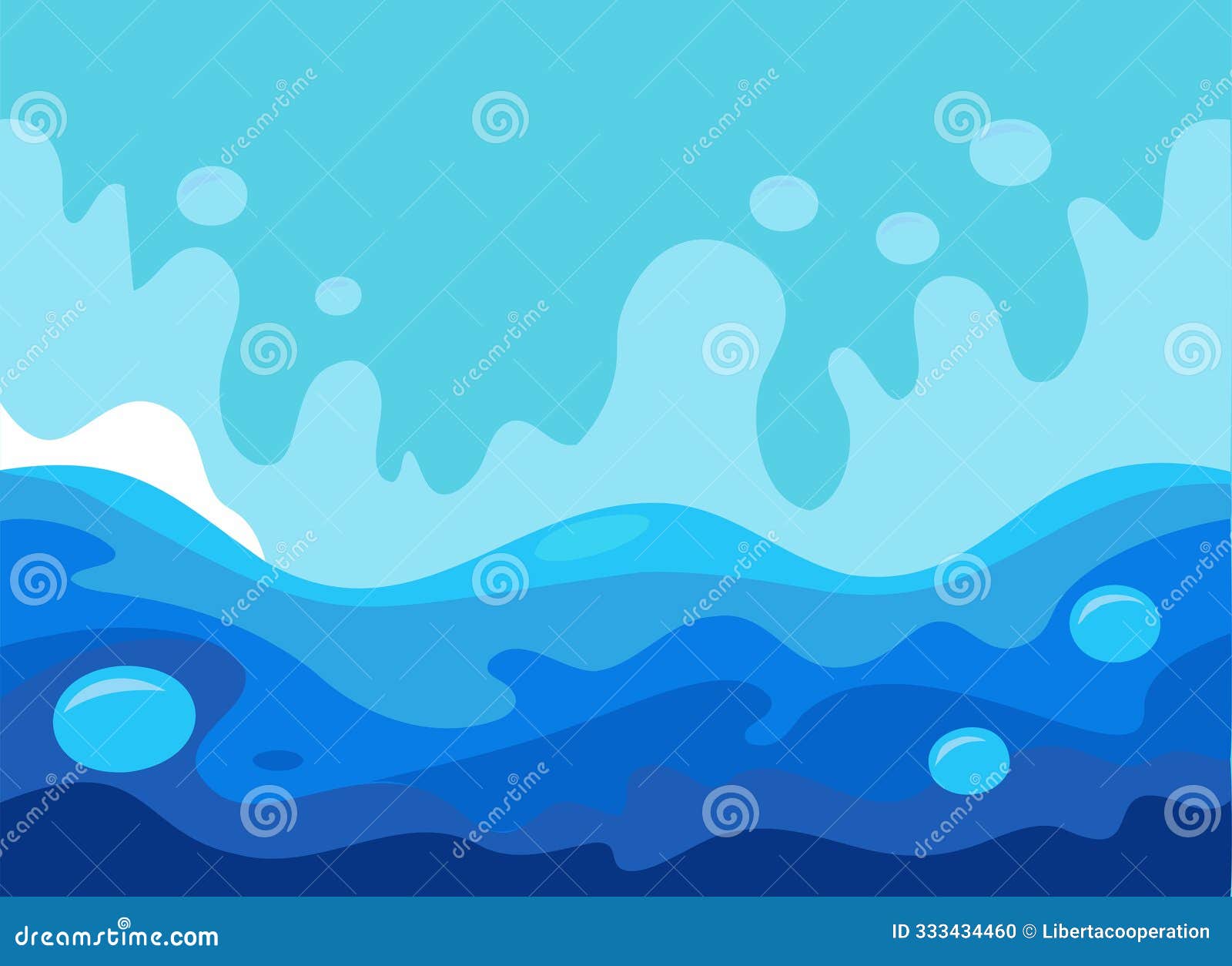Vibrant Ocean Waves Blue Abstract Background Illustration Stock Vector ...