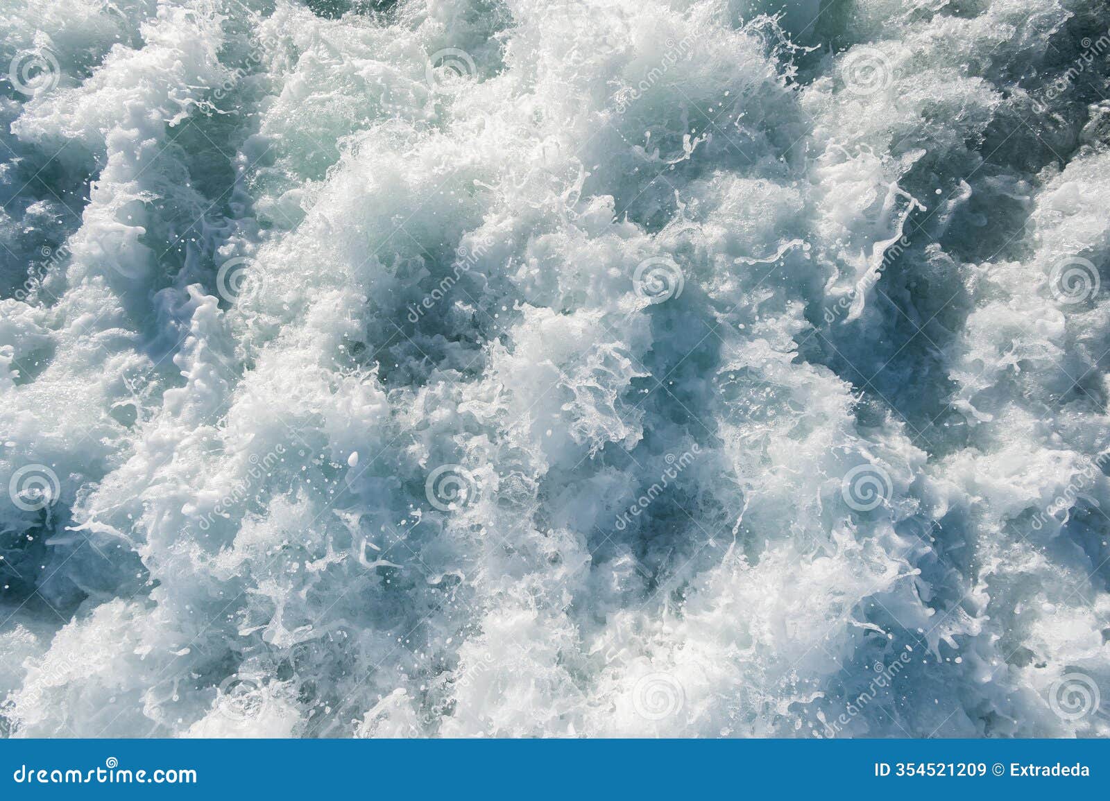 Vibrant Ocean Waves Creating Foam Patterns. Bubbling and Foaming Sea ...