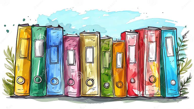 Vibrant Office Folders in Abstract Art Style Stock Image - Image of ... Vibrant Office Folders in Abstract Art Style Stock Image - Image of ...
