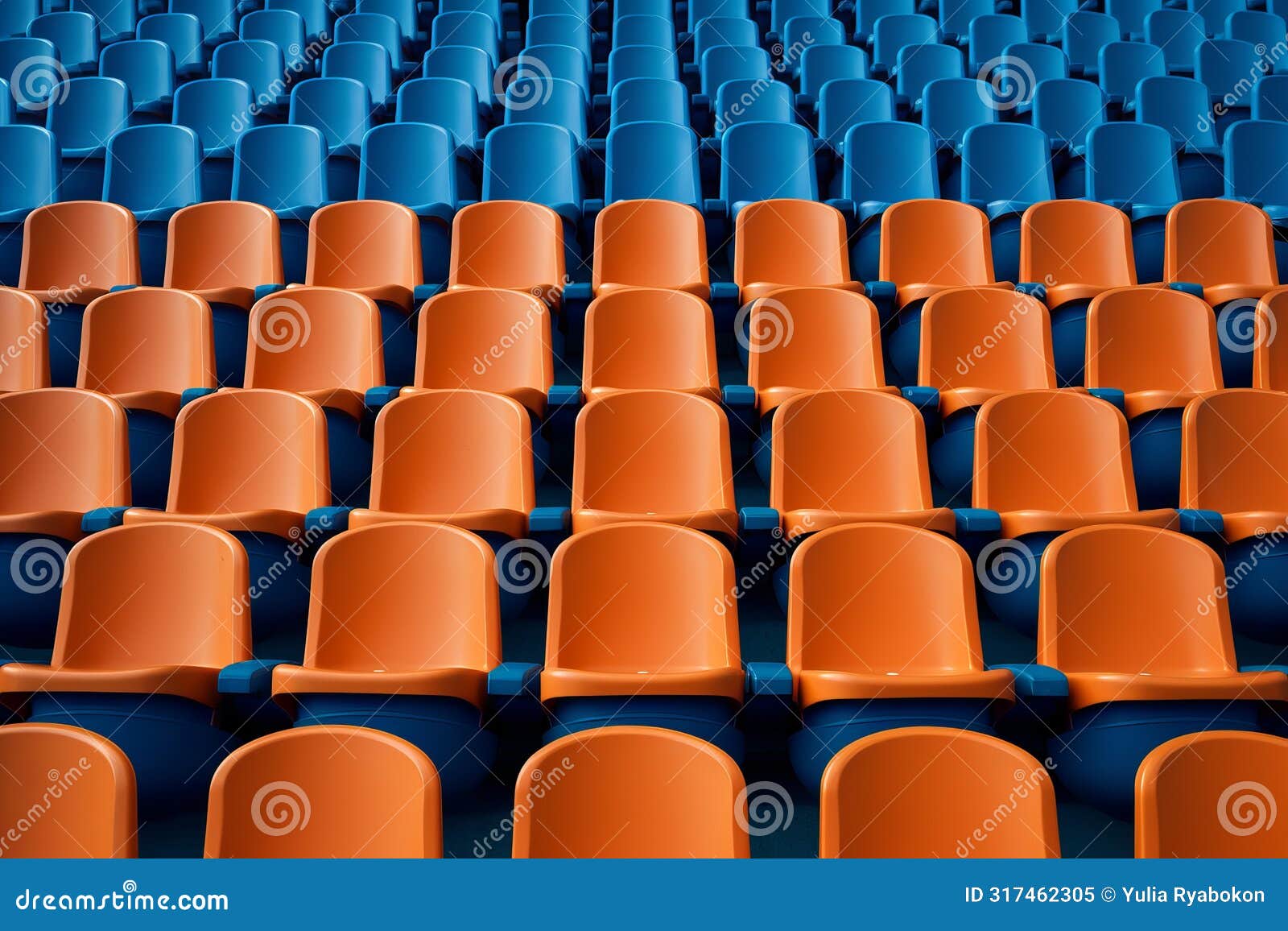 Vibrant Orange and Blue Stadium Seats Pattern Stock Illustration ...