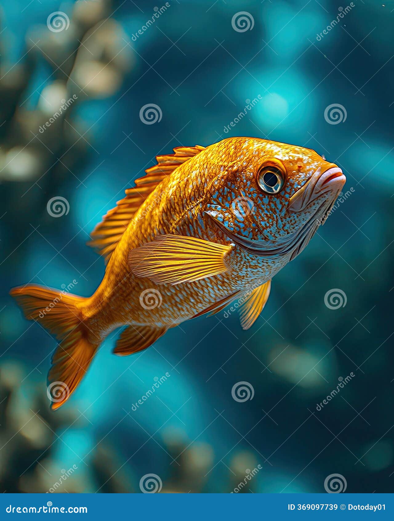 Fish. Gracefully Curved Fish In Silver - Blue Colors - Vector Linear ...