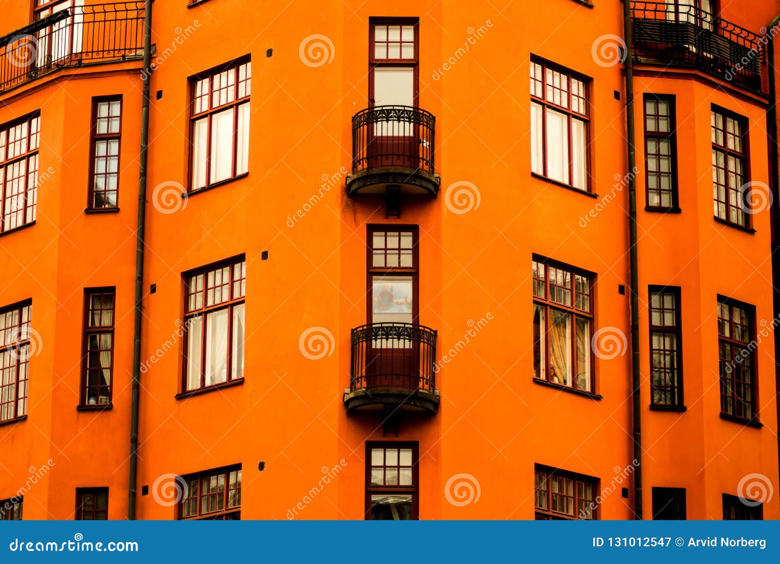 A vibrant orange house stock image. Image of europe - 131012547