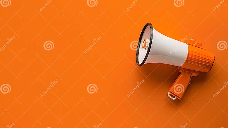A Vibrant Orange Megaphone Rests on a Solid Orange Background ...