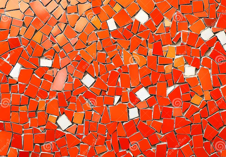 Vibrant Orange Mosaic Tile Wall Texture Stock Illustration ...