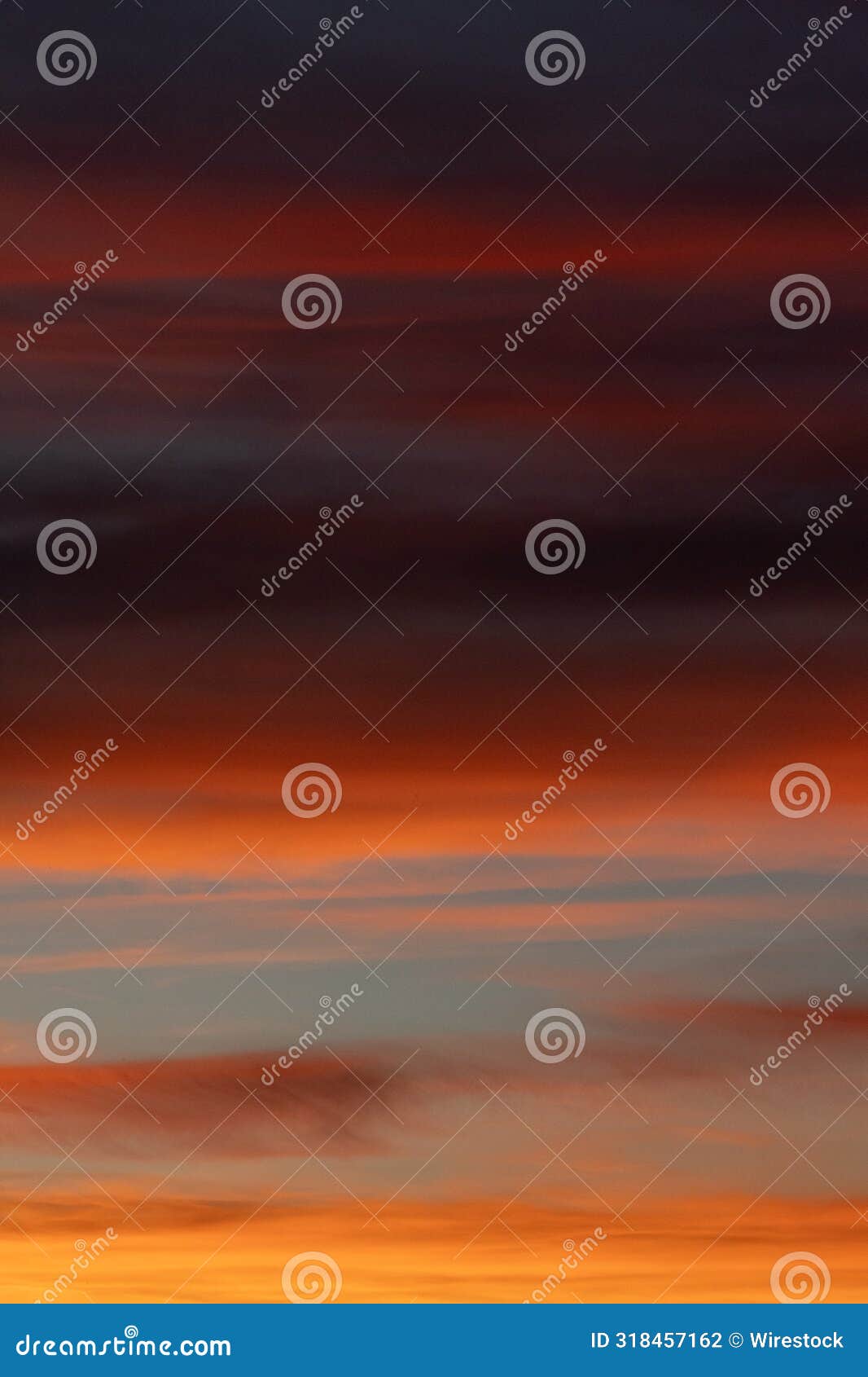 Vibrant Orange Sunset Sky with Fluffy Clouds Stock Photo - Image of ...