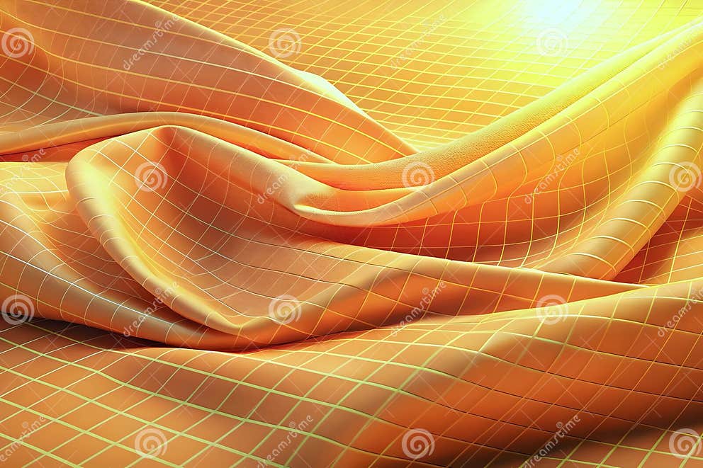 Vibrant Orange Textured Fabric Dynamic Flowing Patterns Grid Design ...