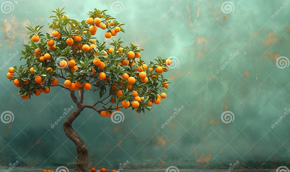 Vibrant Orange Tree in Bloom Indoors. Stock Image - Image of colors ...