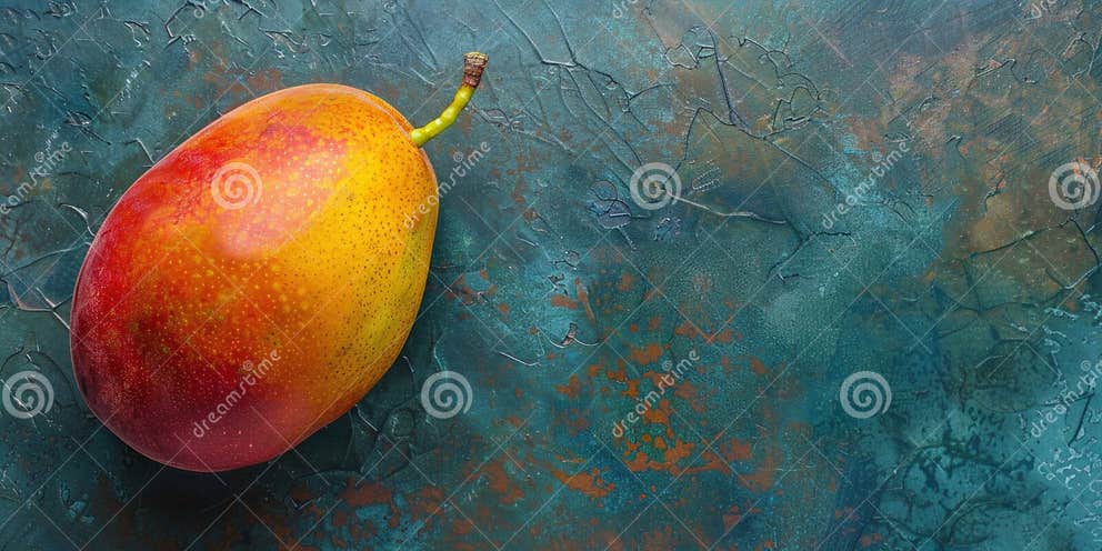 Organic Mango on Textured Surface Stock Illustration - Illustration of ...