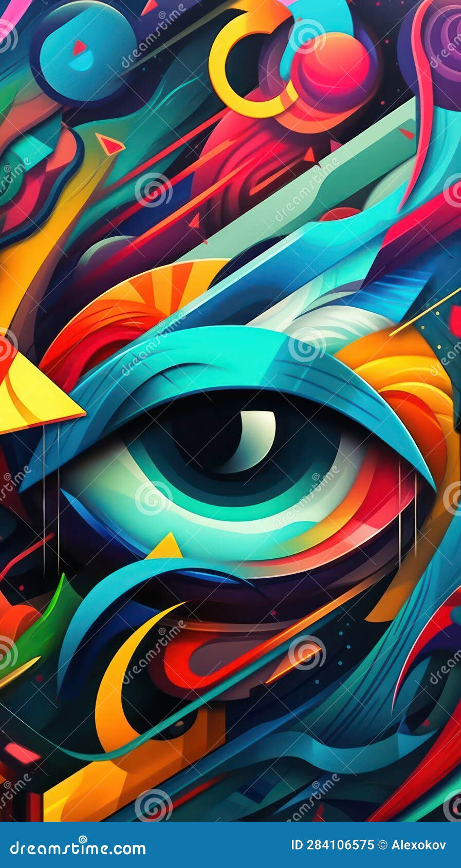 Vibrant Overlapping Layers: Bold and Energetic Abstract Design. Stock Illustration ...
