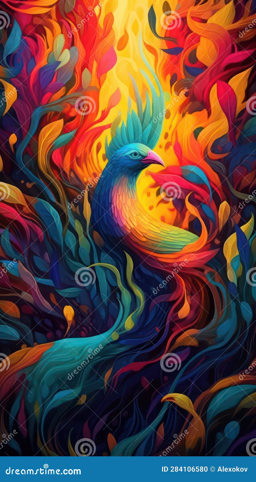 Vibrant Overlapping Layers: Bold and Energetic Abstract Design. Stock ...