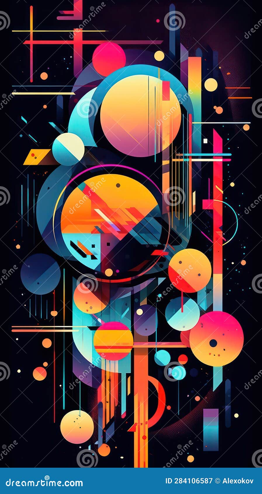 Vibrant Overlapping Layers: Bold and Energetic Abstract Design. Stock ...