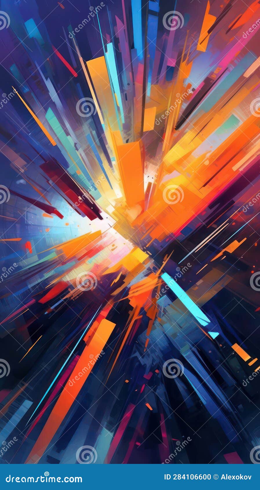 Vibrant Overlapping Layers: Bold and Energetic Abstract Design. Stock ...