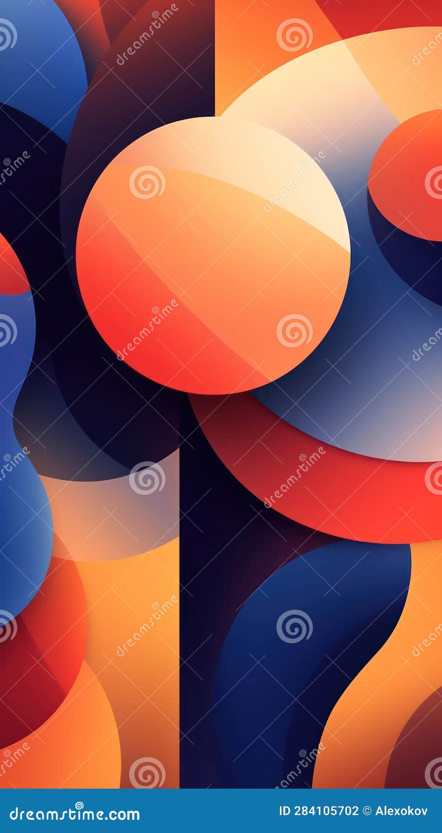 Vibrant Overlapping Shapes Abstract Artwork. Stock Illustration ...