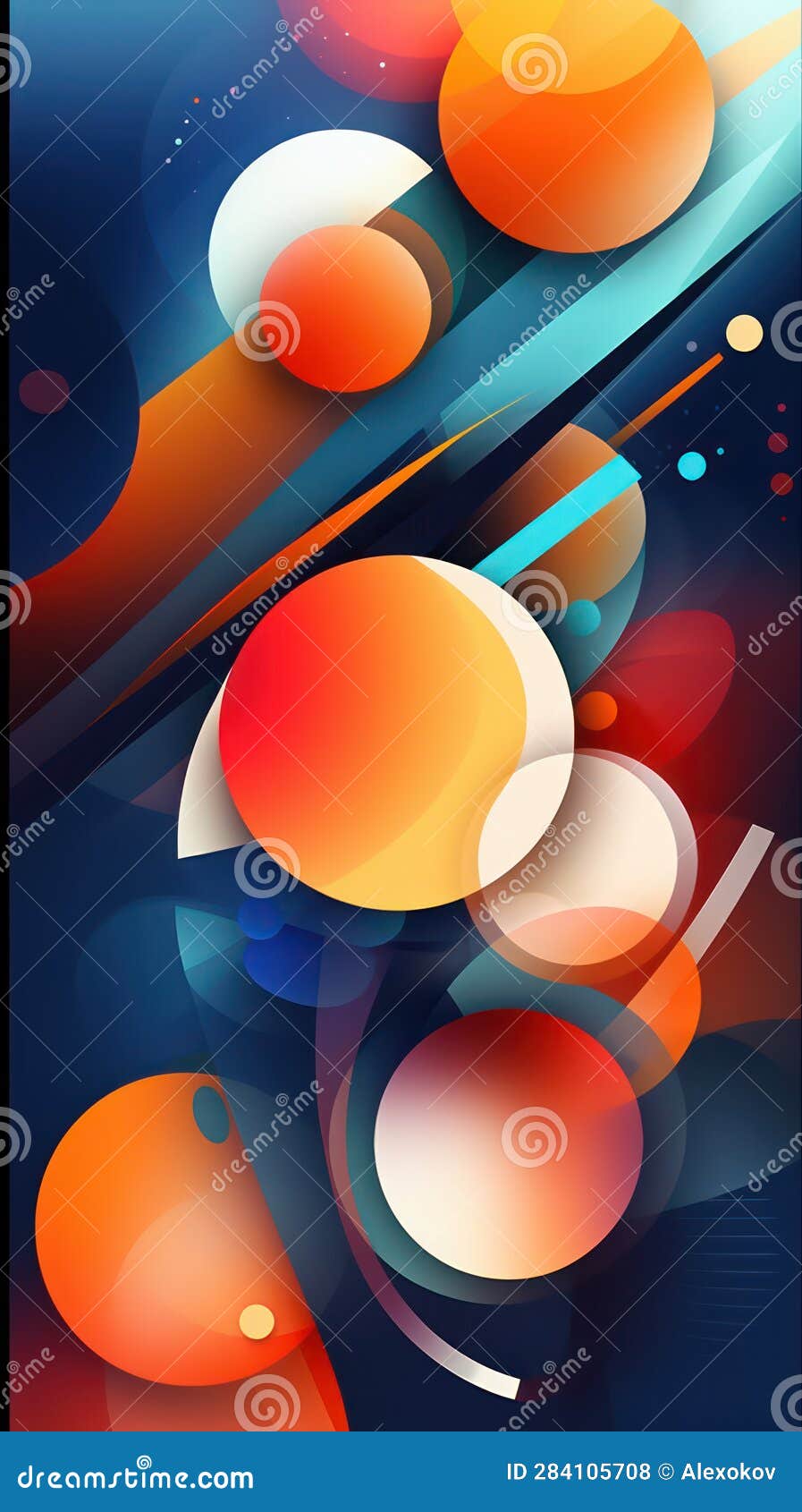 Vibrant Overlapping Shapes Abstract Artwork. Stock Illustration ...