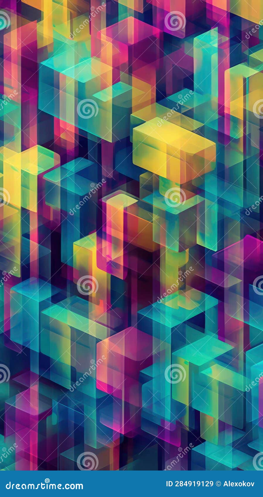 Vibrant Overlapping Shapes in Abstract Design AI Generated Stock ...