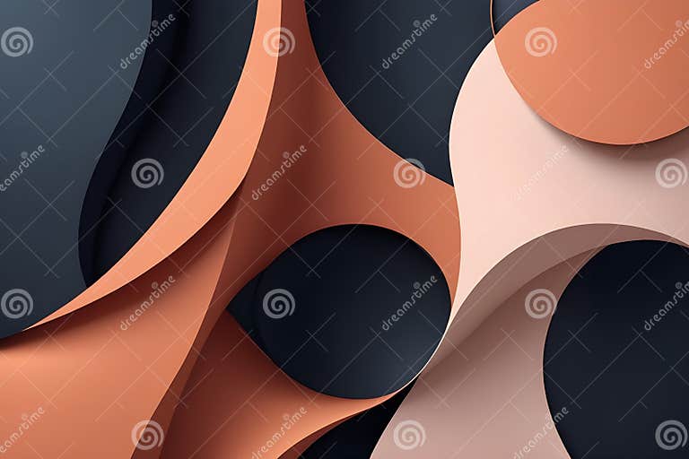 Vibrant Overlapping Shapes in Orange, Blue, Black, Form a Complex ...