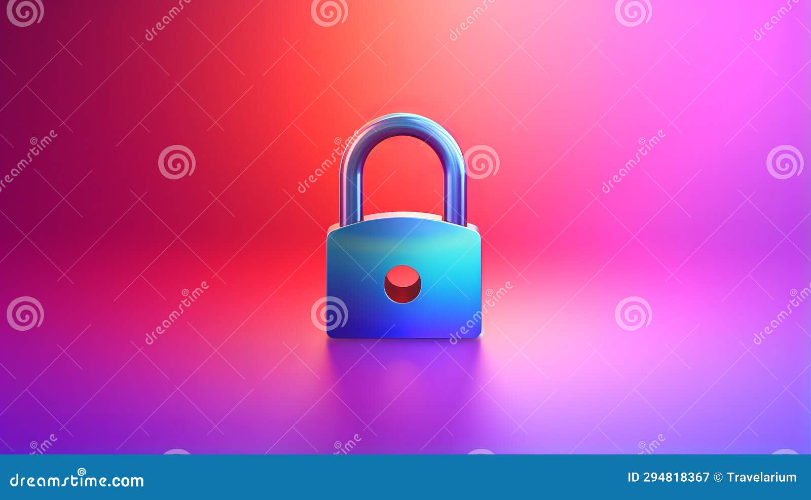 Vibrant Padlock on Neon Gradient Backdrop Exuding an Aura of Security and Modernity Stock Image ...
