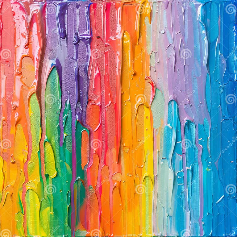 This Vibrant Paint Drip Feature Features a Rainbow of Colors, Resulting ...