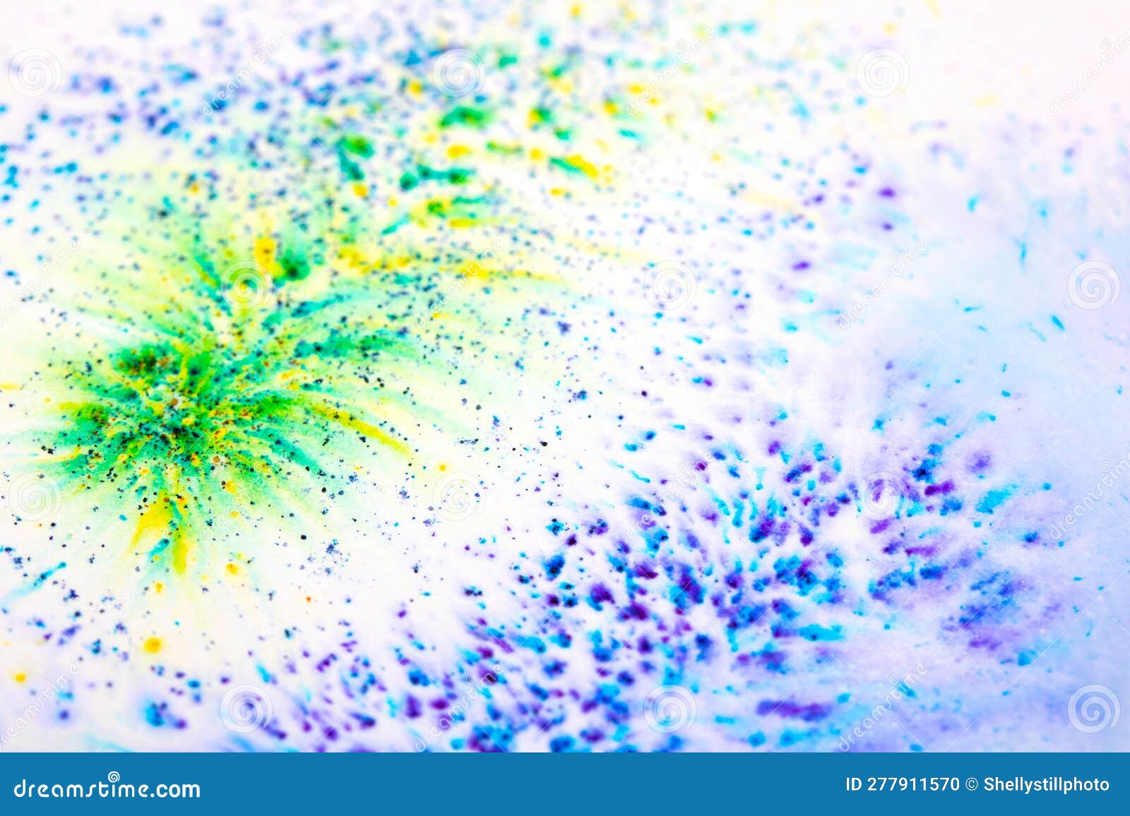 Vibrant Paint Powder and Splashes in Watercolour Painting Exploding ...