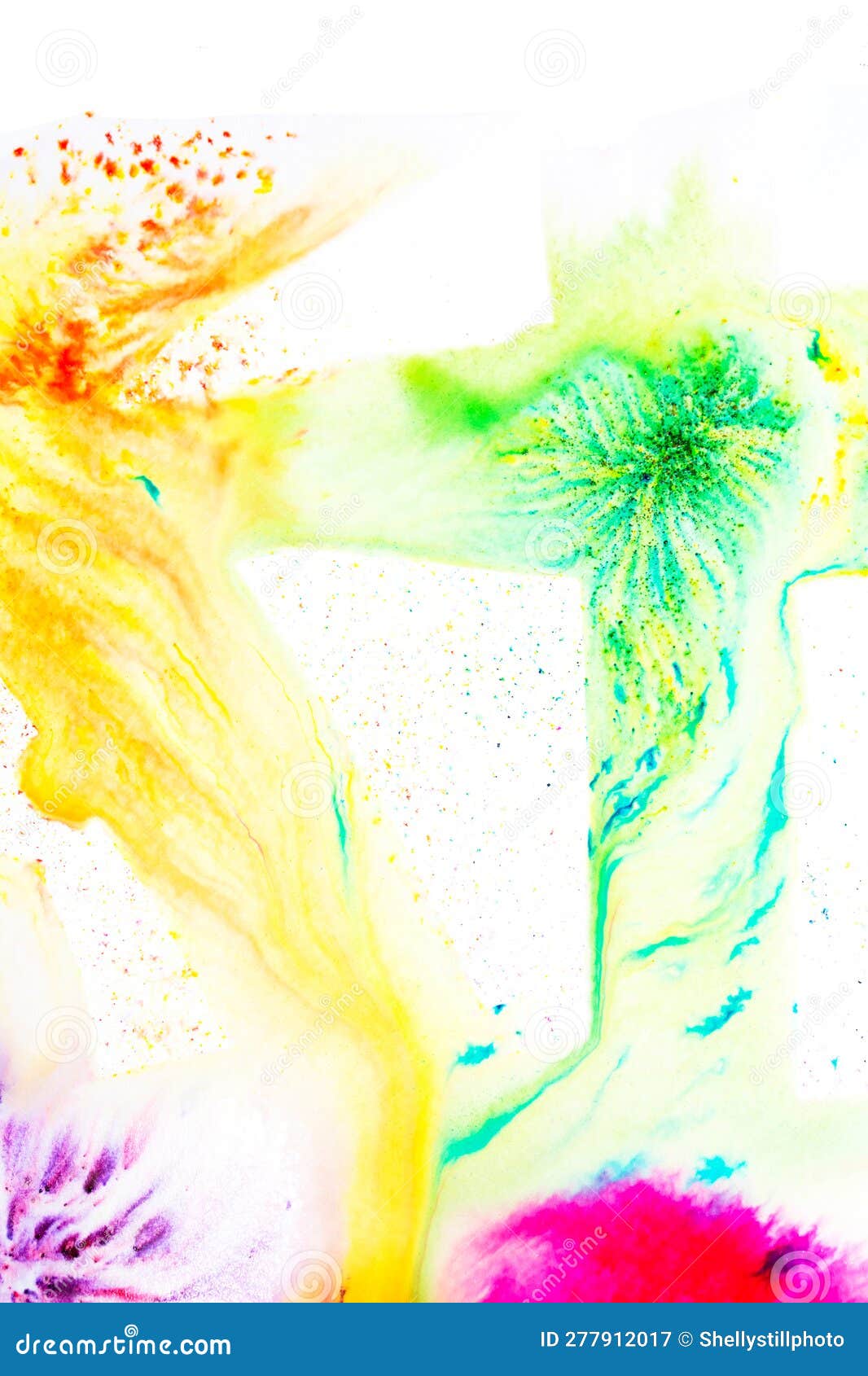 Vibrant Paint Powder and Splashes in Watercolour Painting Exploding ...