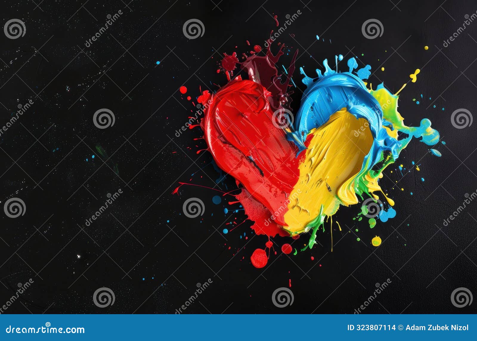 Vibrant Paint Splash in Heart Shape Stock Illustration - Illustration ...