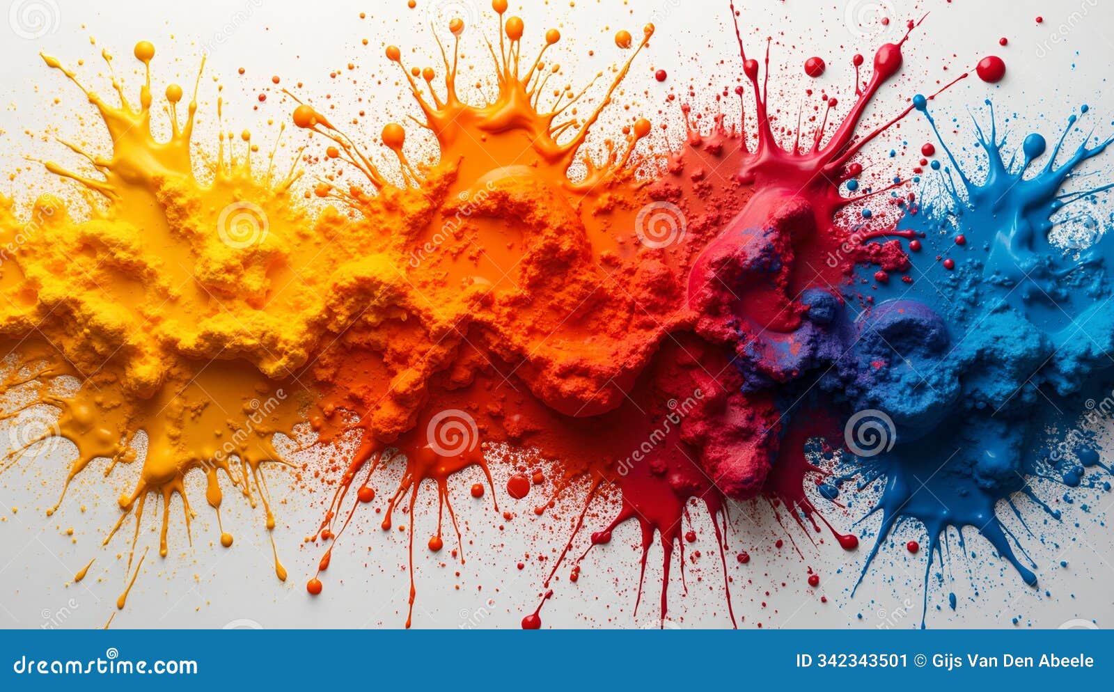 Vibrant Paint Splatter Explosion in Primary Colors Stock Illustration ...