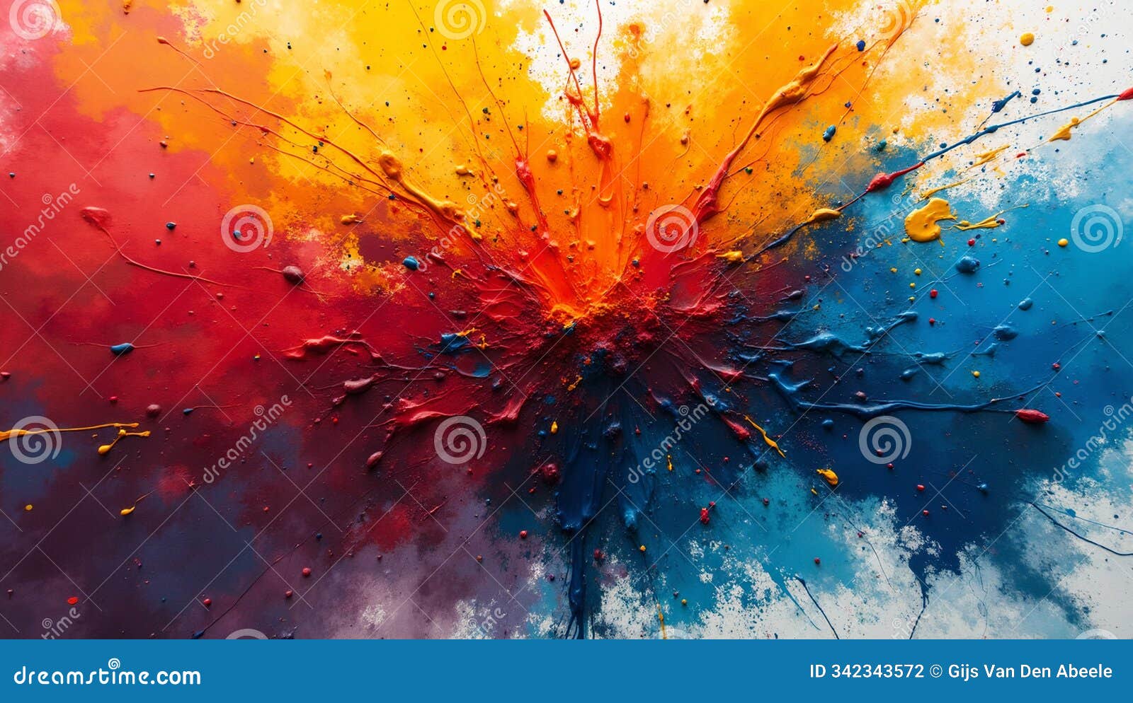 Vibrant Paint Splatter Explosion in Primary Colors Stock Illustration ...