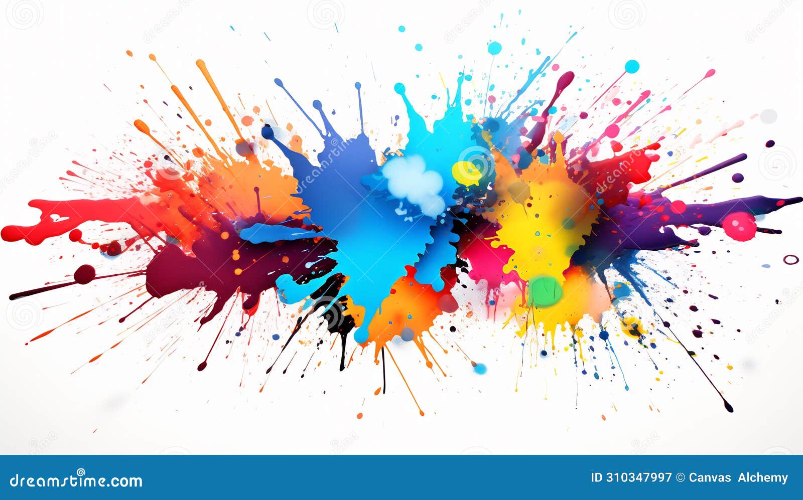 Vibrant Paint Splatter on White Background Stock Image - Image of ...