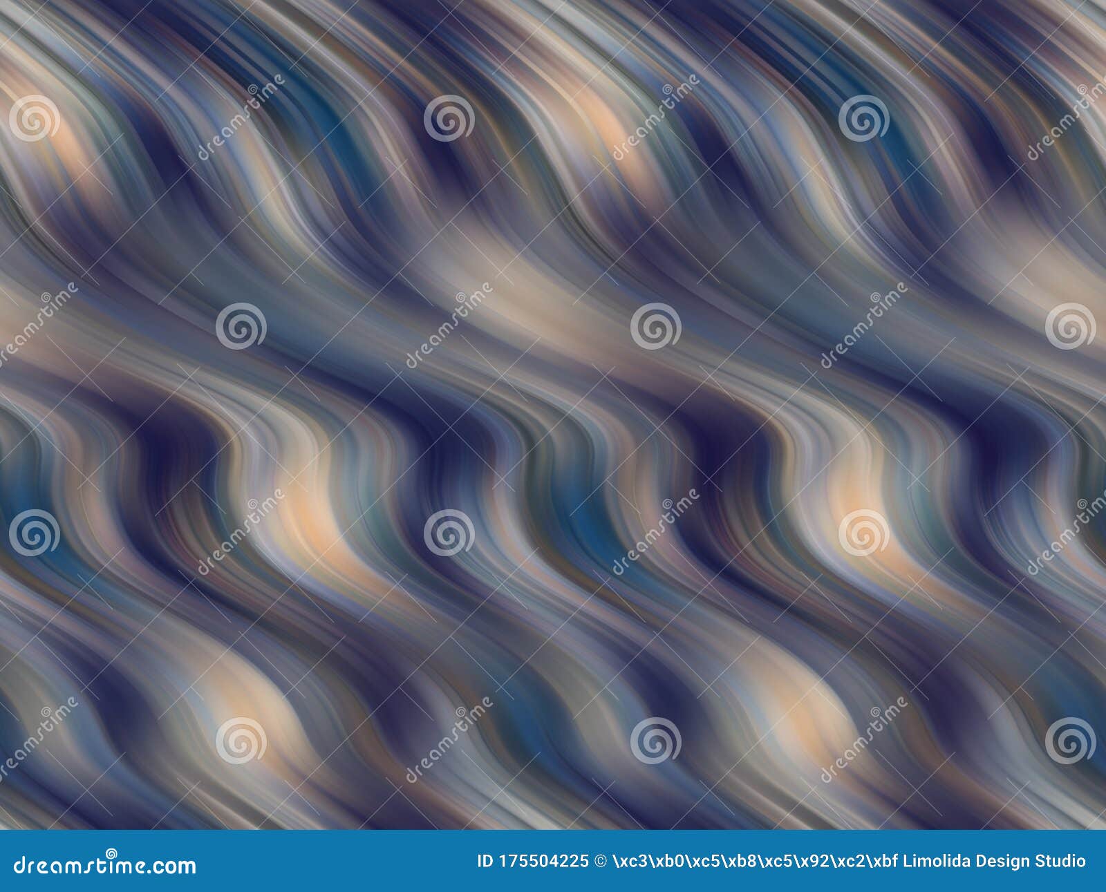 Vibrant Painterly Diagonal Blur Wave Effect Texture Seamless Pattern. Vivid Curly Hair or Curve ...