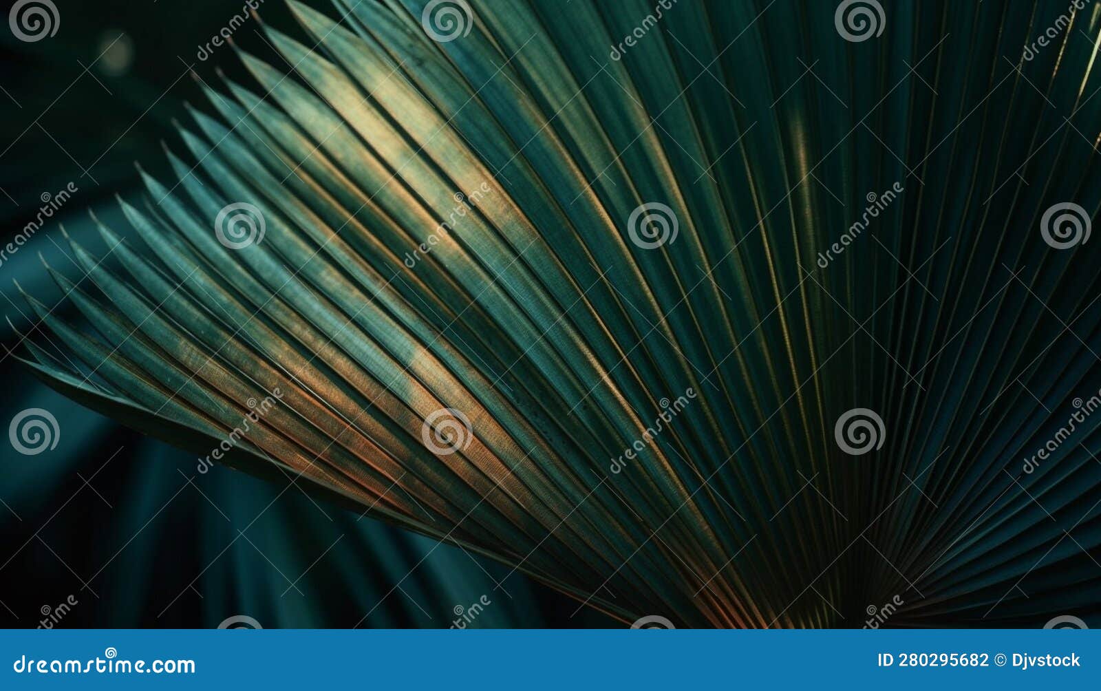 Vibrant Palm Fronds in a Row Create Abstract Tropical Backdrop ...