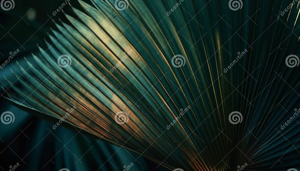 Vibrant Palm Fronds in a Row Create Abstract Tropical Backdrop ...