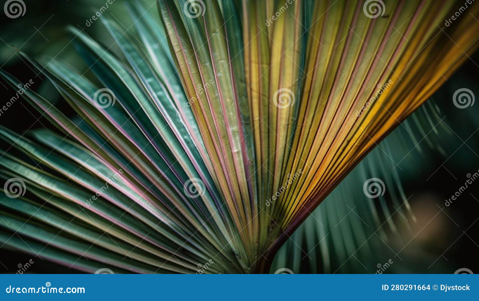 Vibrant Palm Leaf Pattern in Tropical Rainforest, Defocused Backdrop ...