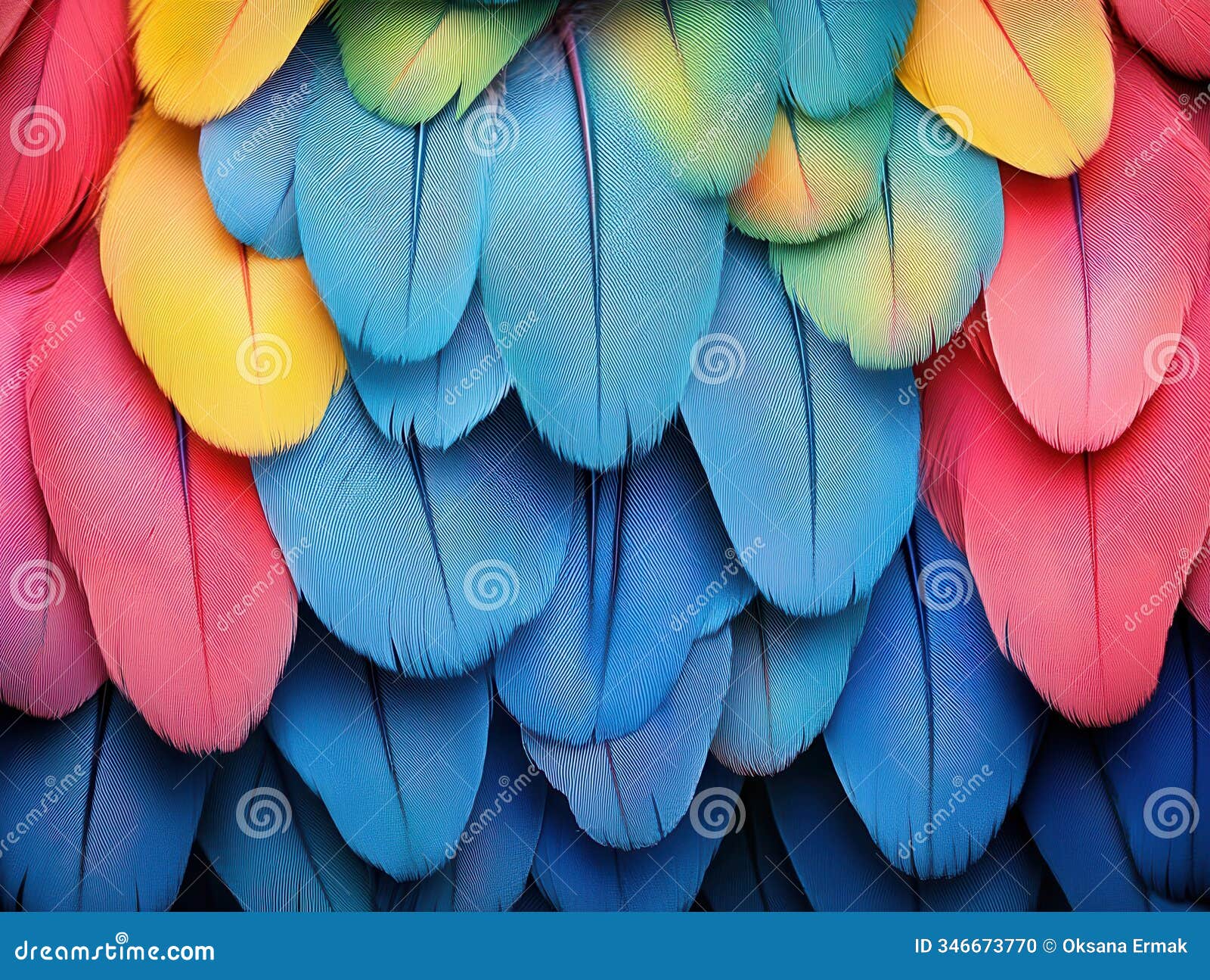 Vibrant Parrot Feathers in Multicolor Patterns with Close Texture ...