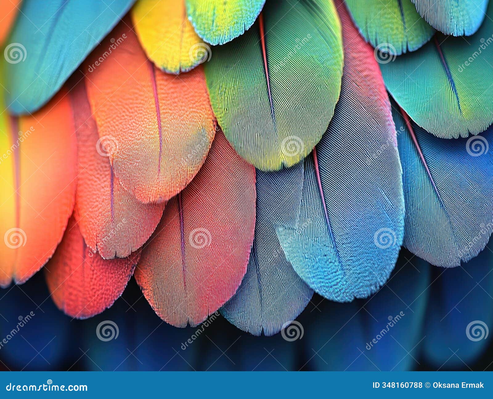 Vibrant Parrot Feathers in Multicolor Patterns with Close Texture ...