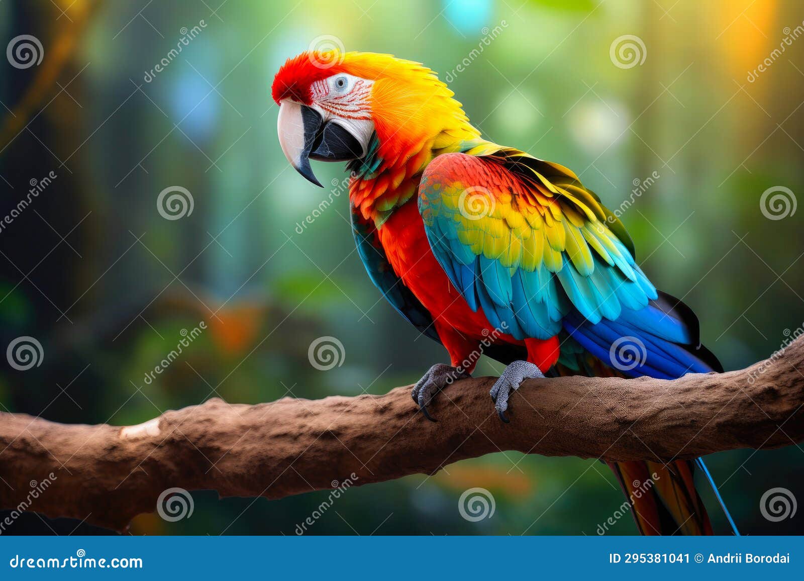 Vibrant Parrot Elegance: Cute 3D Isolation By AI Stock Photography ...