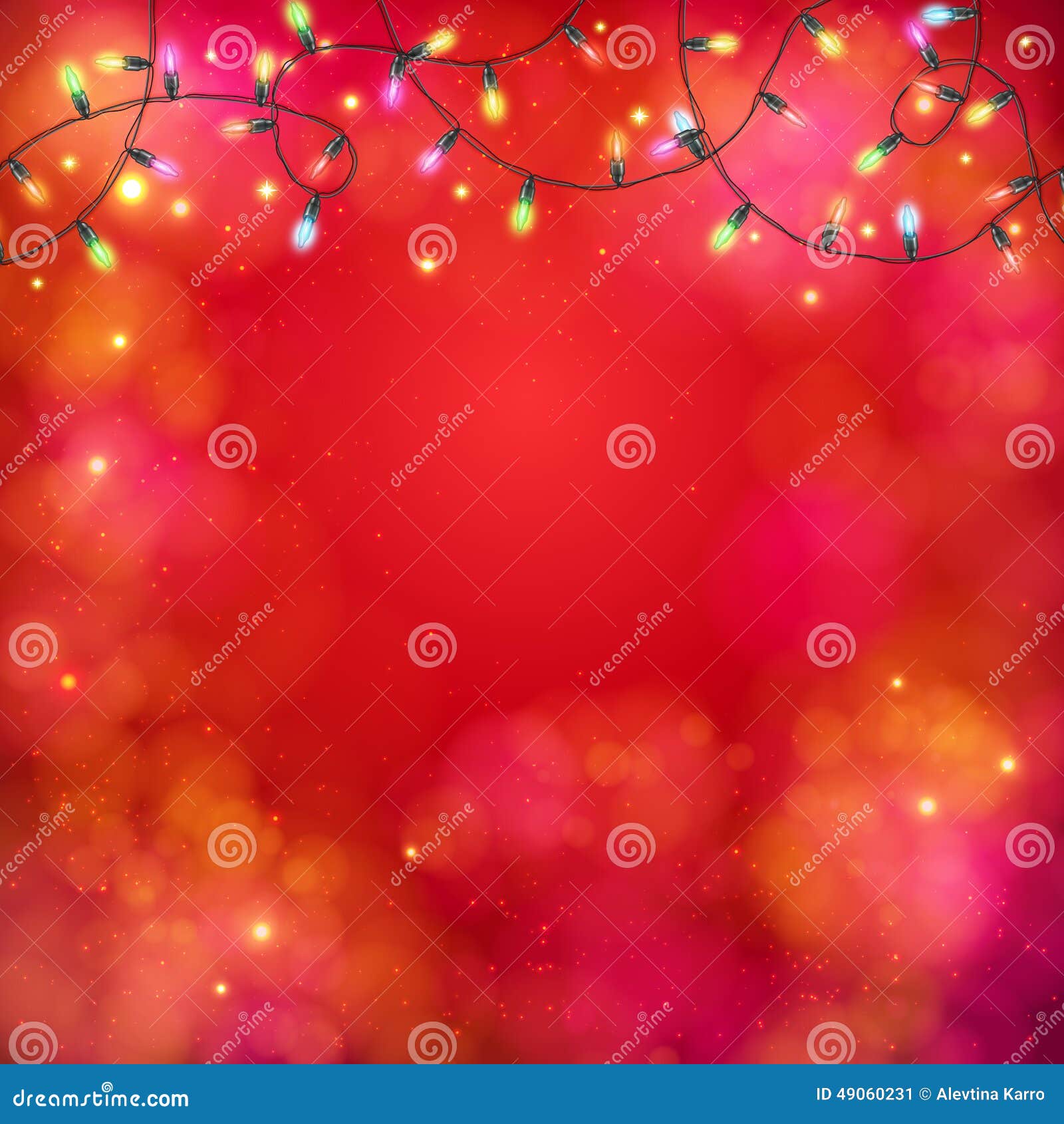 Vibrant Party Background with a Garland of Lights Stock Vector ...