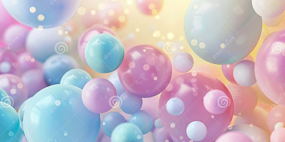 Vibrant Pastel Bubbles on Gradient Backdrop Create a Captivating Visual ...