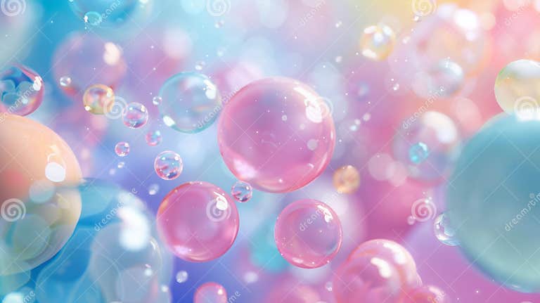 Vibrant Pastel Bubbles on Gradient Backdrop Create a Captivating Visual ...