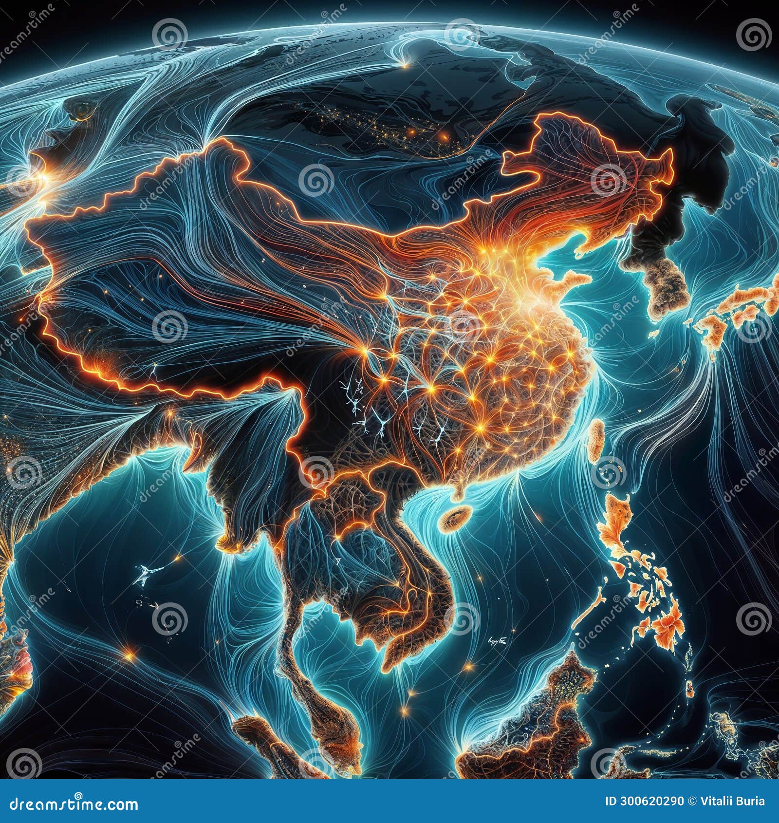 Vibrant Pathways on China S Power Map, a Luminous Display Tracing Flows ...