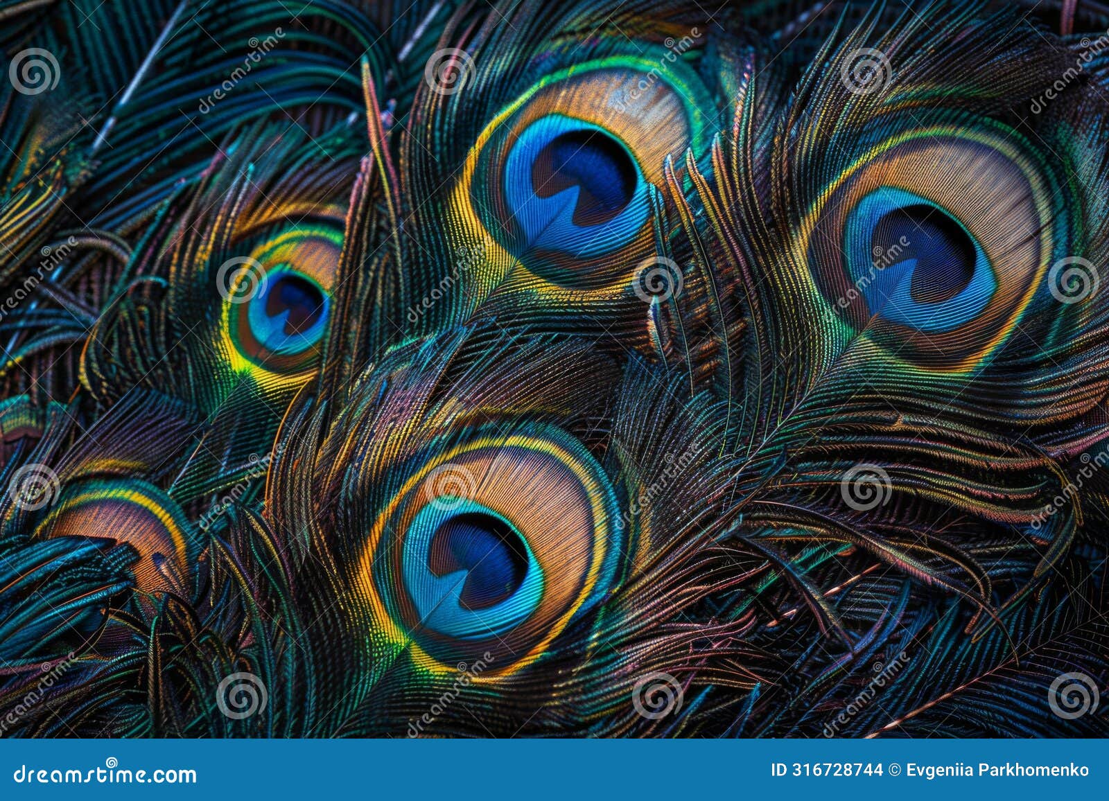 Vibrant Peacock Feathers Texture in High-Resolution Detail Stock Photo ...
