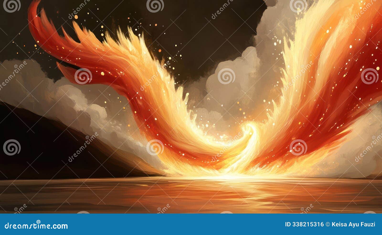 A Vibrant Phoenix Emerges from Water, Symbolizing Rebirth and ...