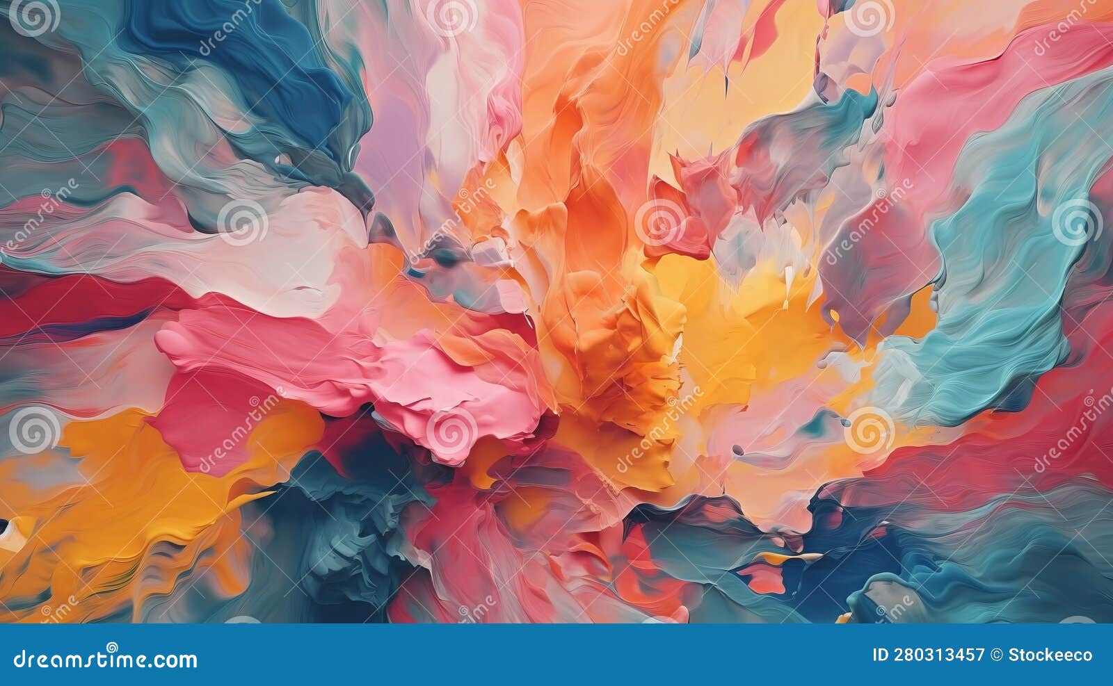 Colorful Abstract Painting with Fluid Formation and Nature-inspired ...