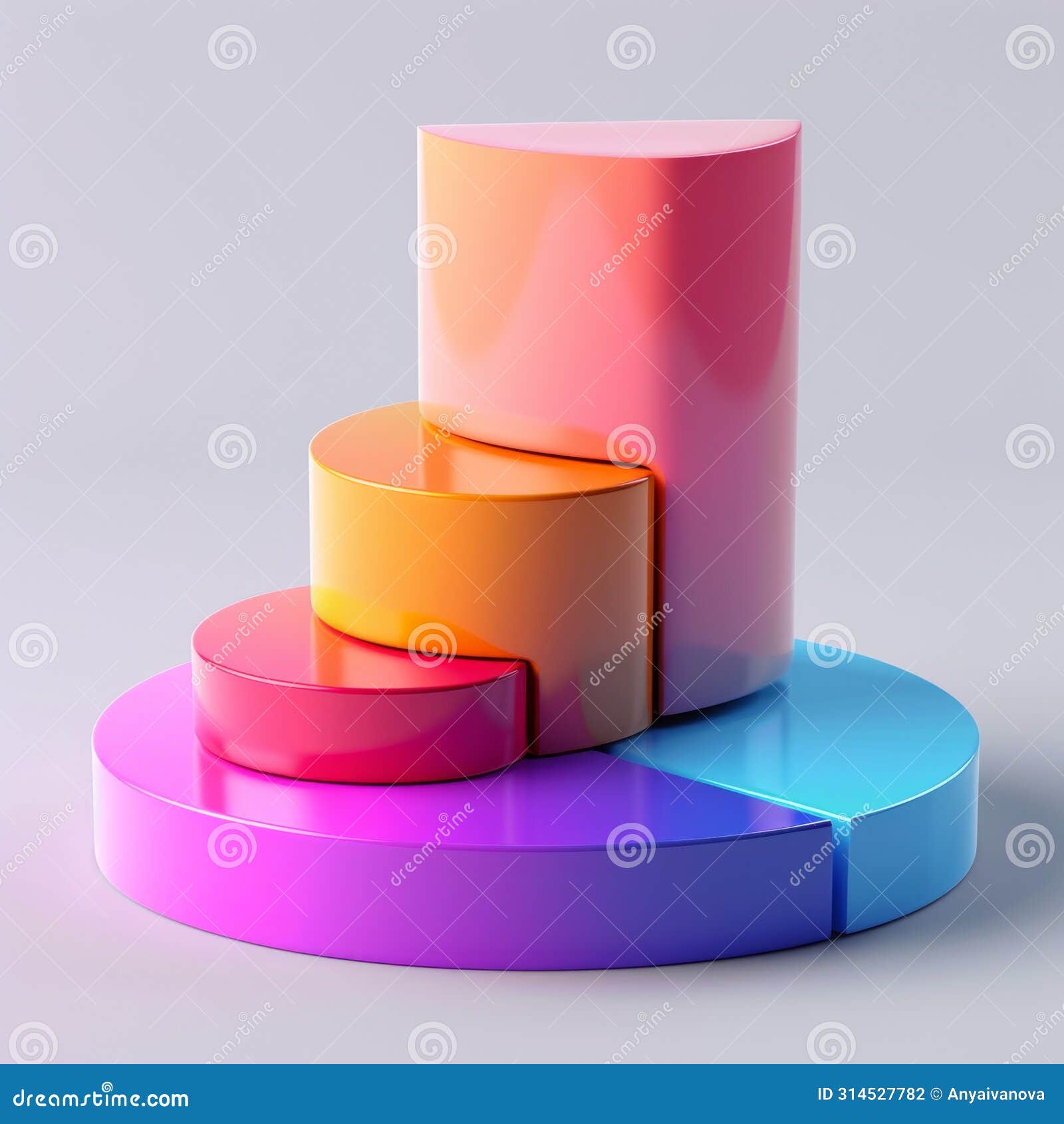 Vibrant Pie Chart and Bar Graph on Gradient Background Stock Photo ...
