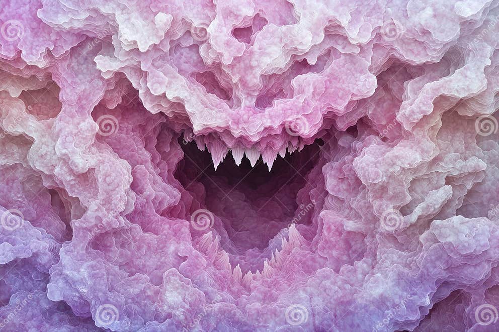 Vibrant pink crystal cave stock illustration. Illustration of natural ...
