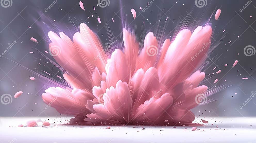 A Vibrant Pink Explosion of Clouds and Particles, Evoking Creativity ...