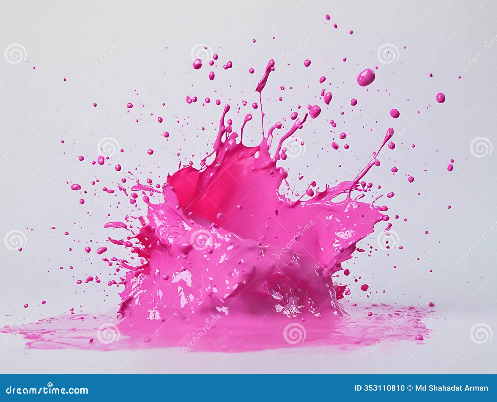 Vibrant Pink Paint Splash Explosion on White Background Stock ...