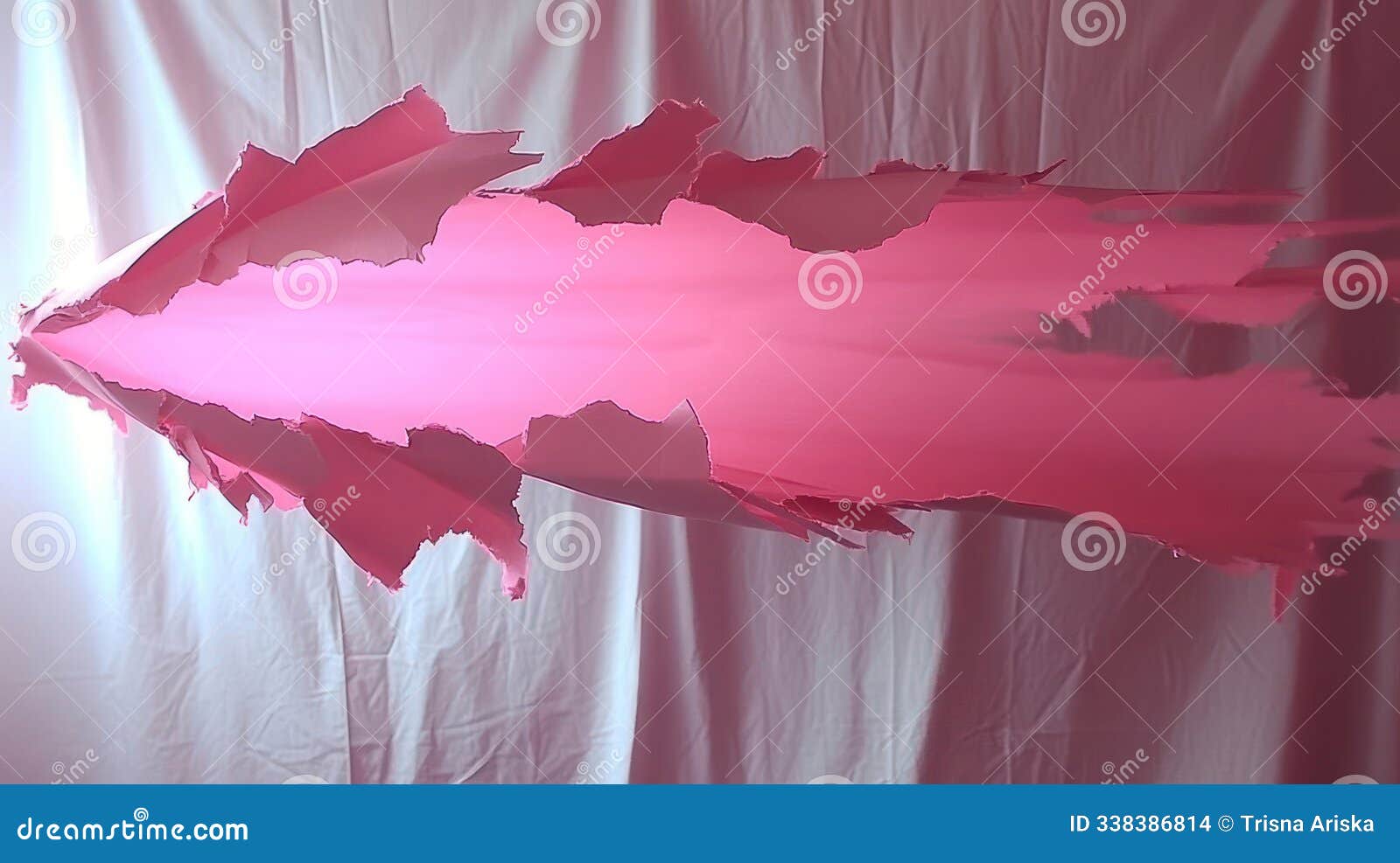 A Vibrant Pink Paper Tearing Effect Against a White Backdrop, Creating ...